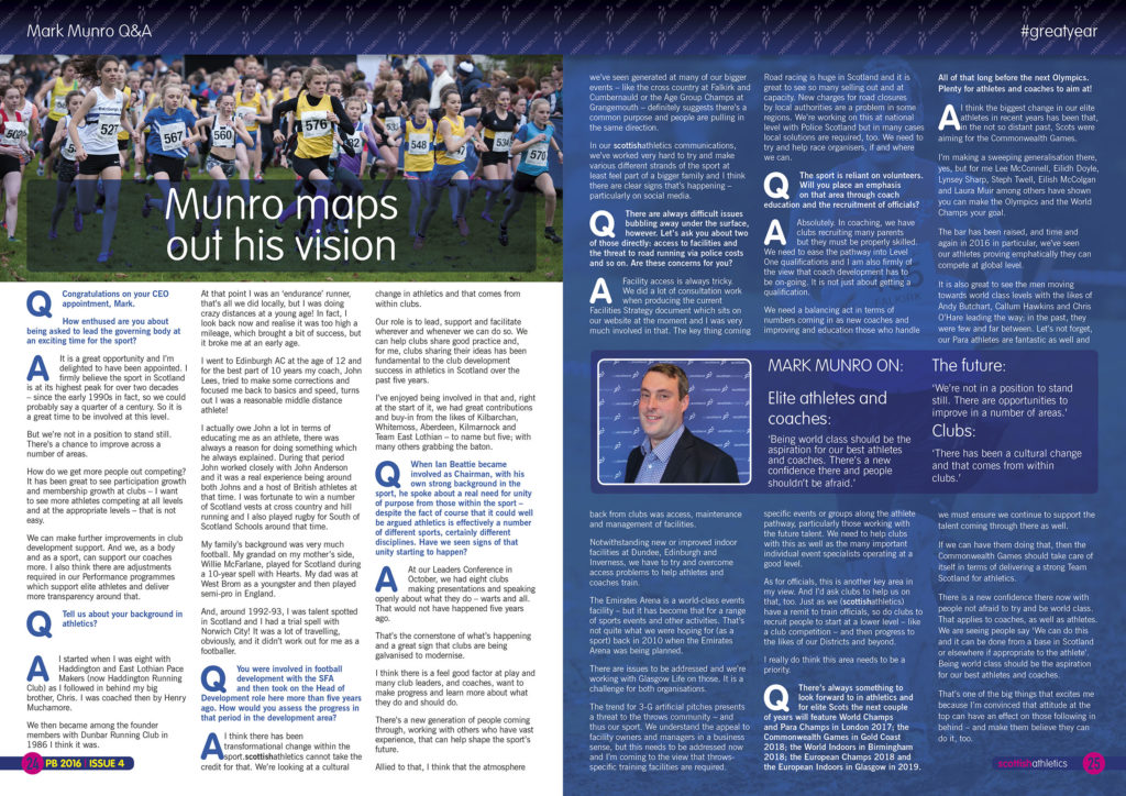 'New confidence and transformational change' - Munro - Scottish Athletics